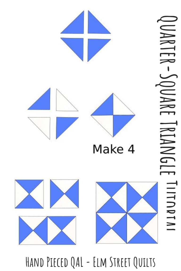 Hand Pieced QAL: Quarter Square Triangles (Block 4) - Simple Handmade ...